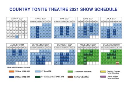 Pigeon Forge Show Schedule at Country Tonite